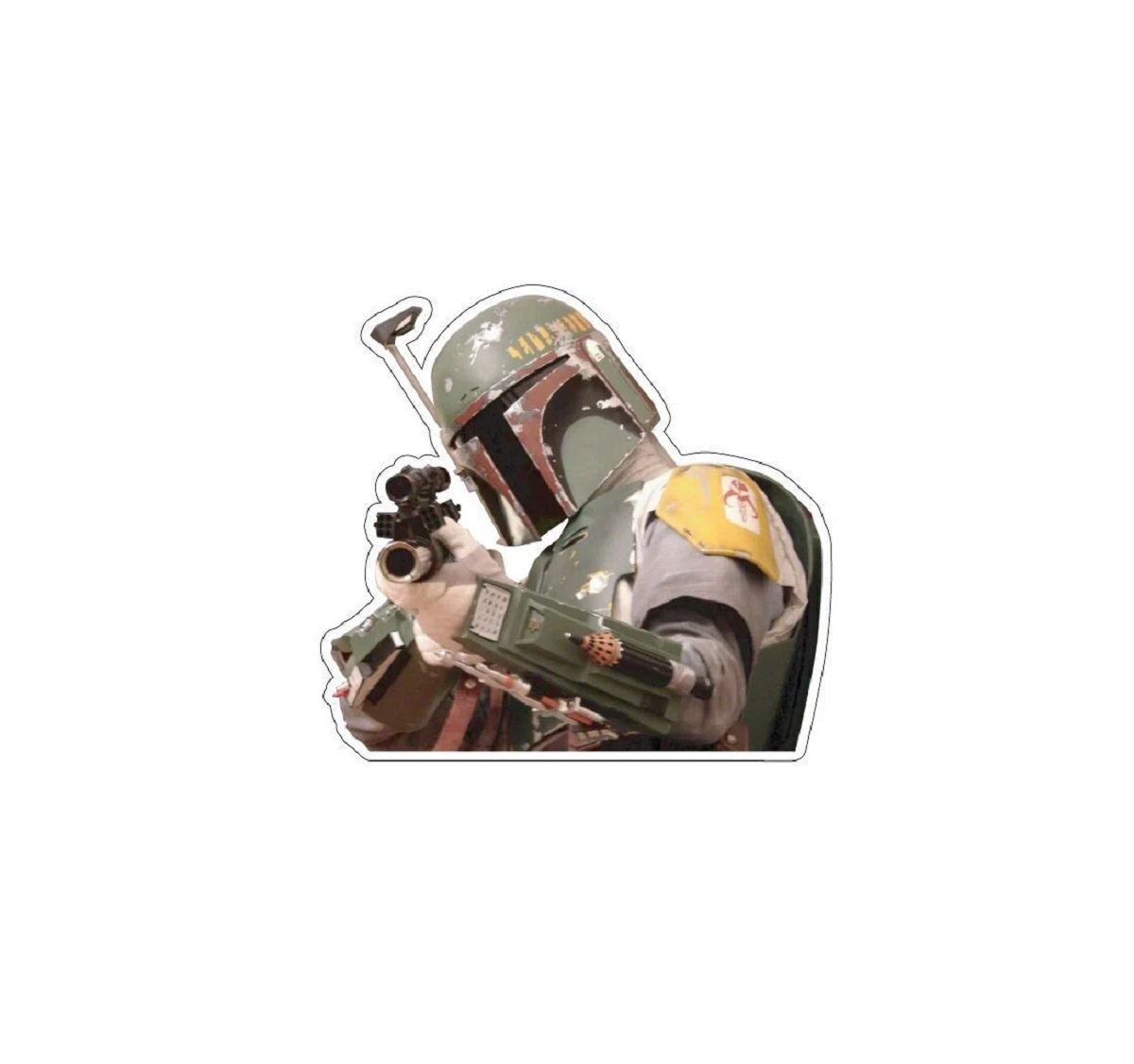 Peeker Star Trooper Wars Boba Fett Pointing Blaster Sticker Car Window ...