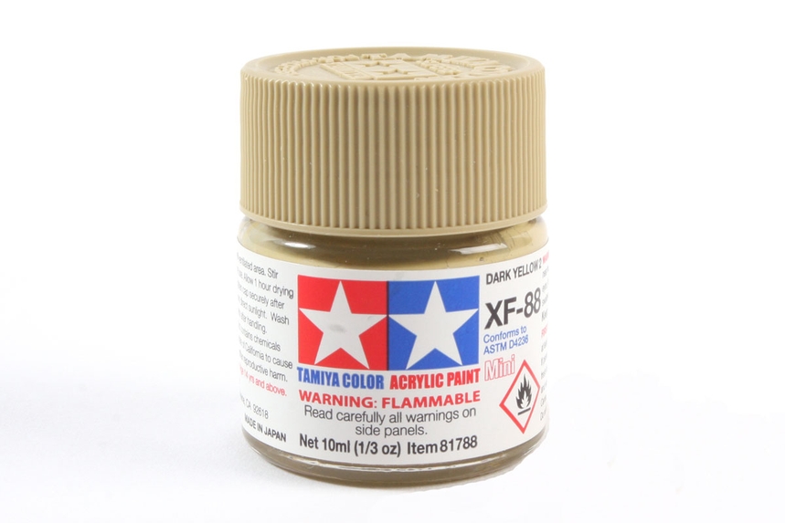 TAMIYA ACRYLIC MINI XF-88 DARK YELLOW 10Ml BOTTLE MODELING HOBBY CRAFT ...